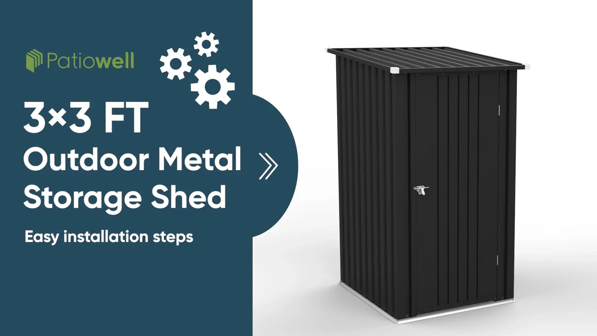 3x3 Metal Shed Pro | Patiowell