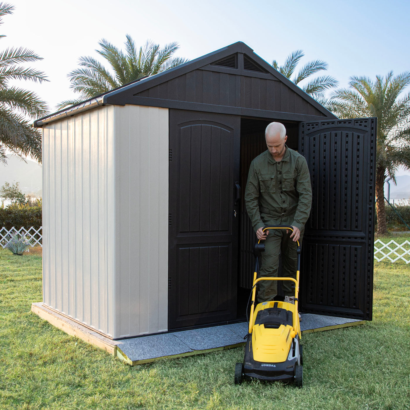 8x6 Plastic Storage Shed with Floor | Patiowell