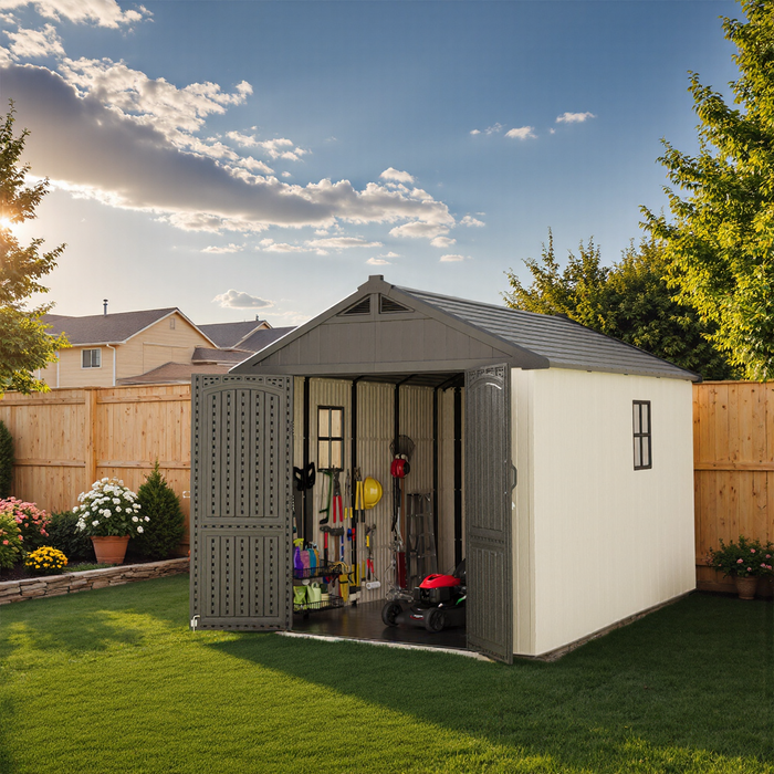 8x10 Plastic Storage Shed with Floor | Patiowell