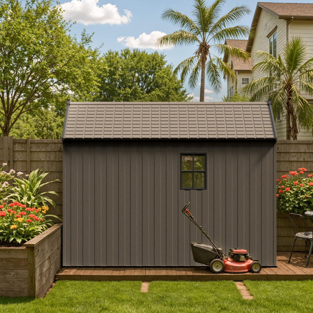 8x8 Plastic Storage Shed with Floor and Windows