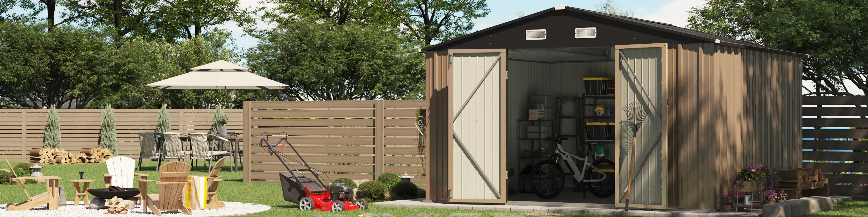 10x10 Metal Shed with Floor | Patiowell