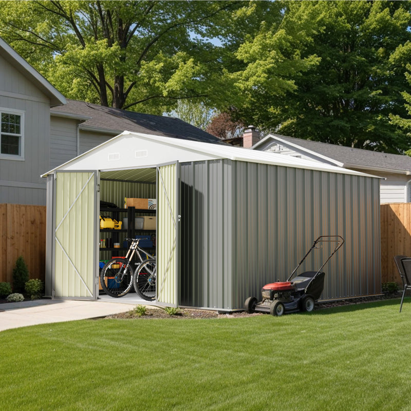 Patiowell 12x12 Metal Large Storage Shed with Floor (Optional)