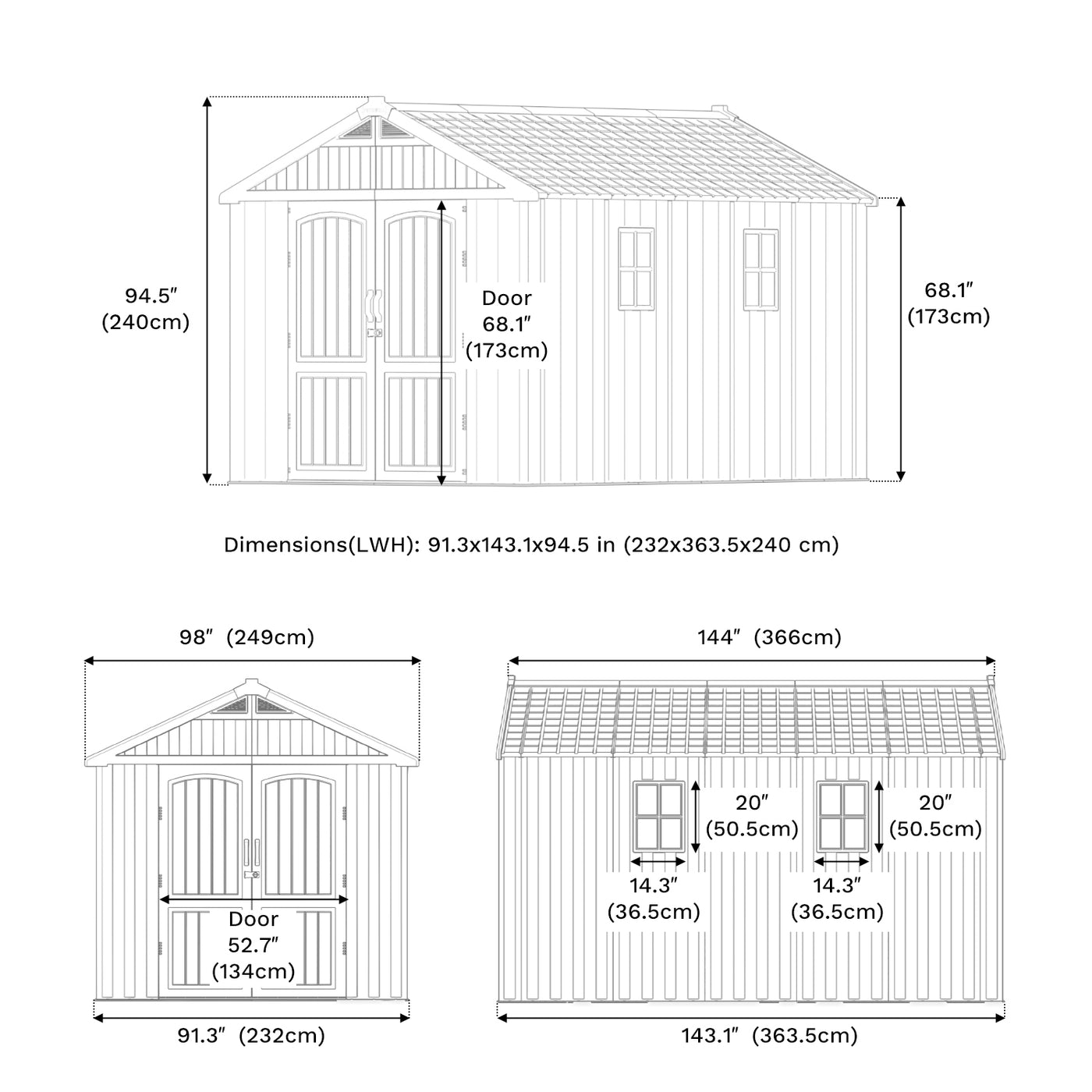 8x12 Plastic Storage Shed with Floor | Patiowell