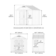 8x6 Plastic Storage Shed with Floor | Patiowell