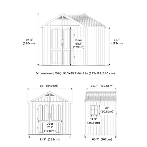 8x6 Plastic Storage Shed with Floor | Patiowell