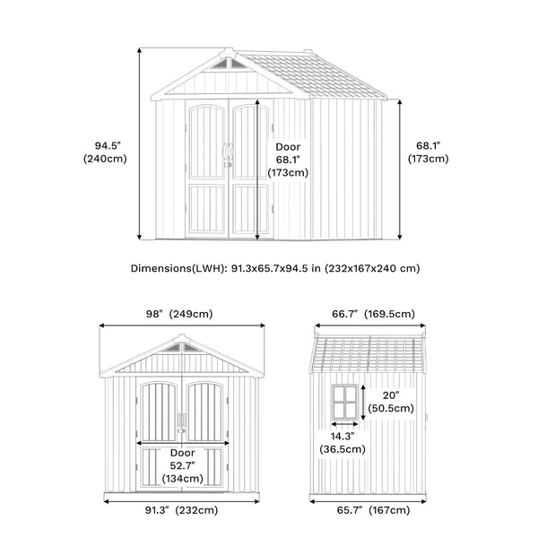 8x6 Plastic Storage Shed with Floor | Patiowell