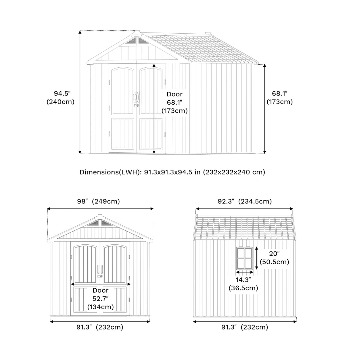 8x8 Plastic Storage Shed with Floor and Windows