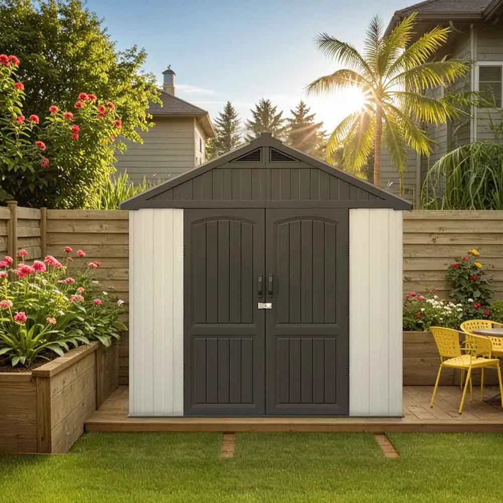 Kick-it 8x8 Plastic Storage Shed Pro | Patiowell