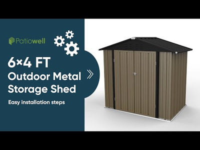 6x4 Metal Storage Shed (4x6 Small Shed)