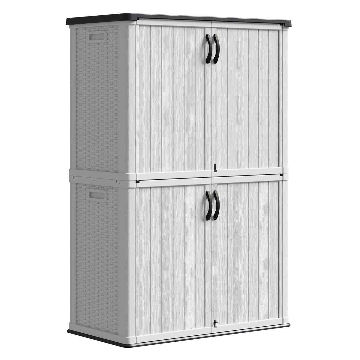 50 Cu Ft Plastic Cabinet with Weatherproof Design, White | Patiowell